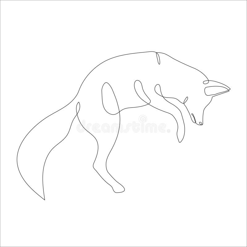Fox in Line Art and Abstract Icon Stock Vector - Illustration of ...