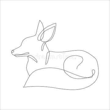 Single Line Fox Outline Stock Illustrations – 257 Single Line Fox ...