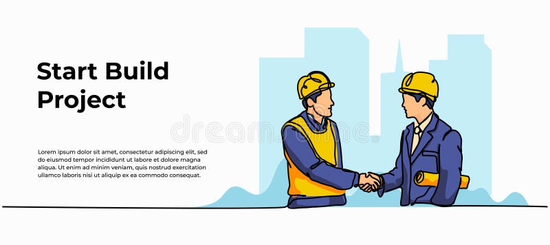 Vector Illustration of the Contractor Shakes Hands Stock Vector ...
