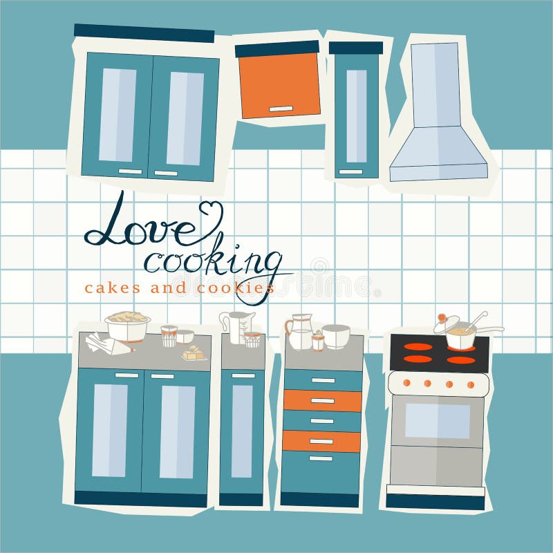 Vector Illustration of Cooking Set Stock Vector - Illustration of ...