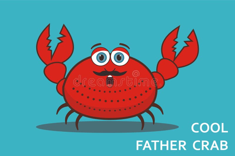 Vector Illustration of Cool Father Crab Stock Vector - Illustration of ...