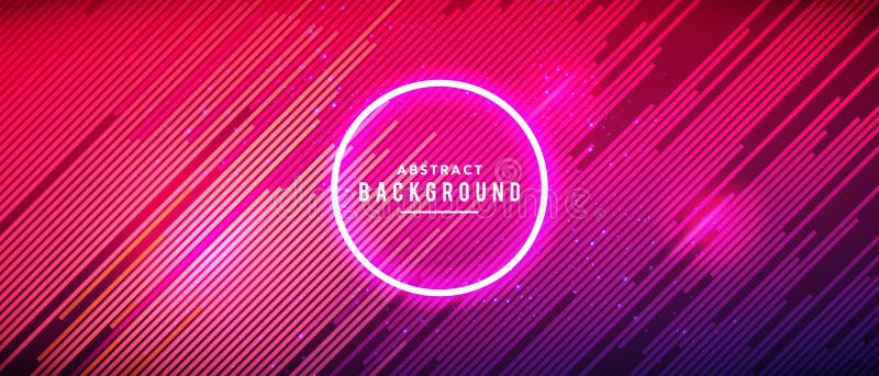 Vector Illustration Neon Glowing Techno Lines, Hi-tech Futuristic ...