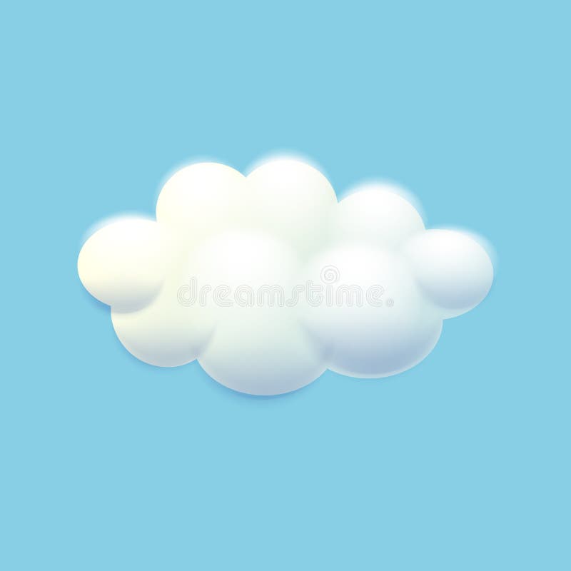 Vector Illustration of Cool Single Weather Icon Cloud in the Sky Stock ...