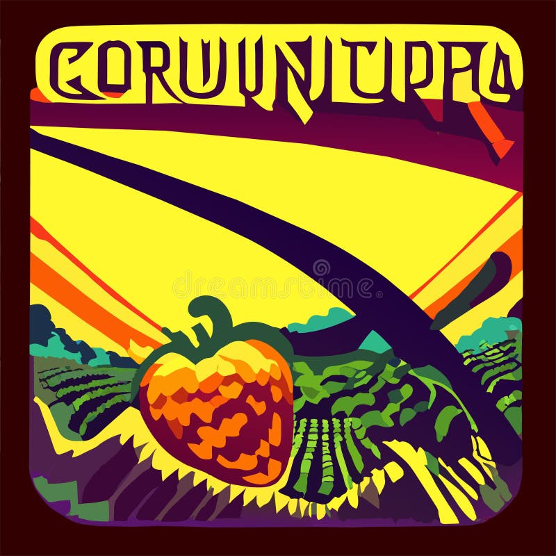 Vector Illustration of a Cornucopia with a Pumpkin in the Foreground ...