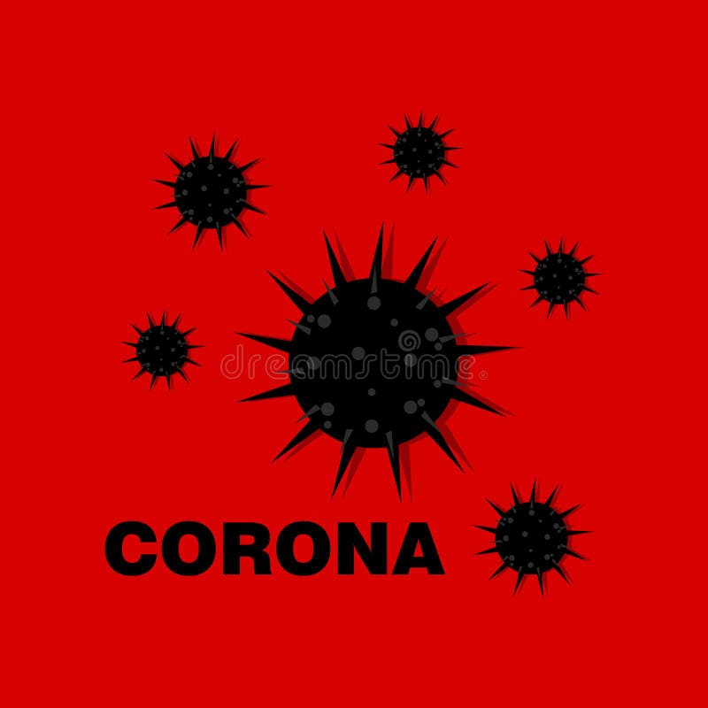 Vector Illustration of a Corona Virus Cartoon Character in Black Stock ...