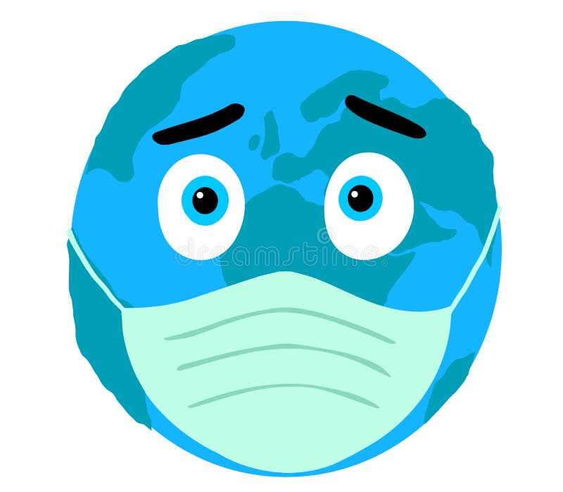 Vector Illustration of Coronavirus, Earth in Mask Stock Illustration ...