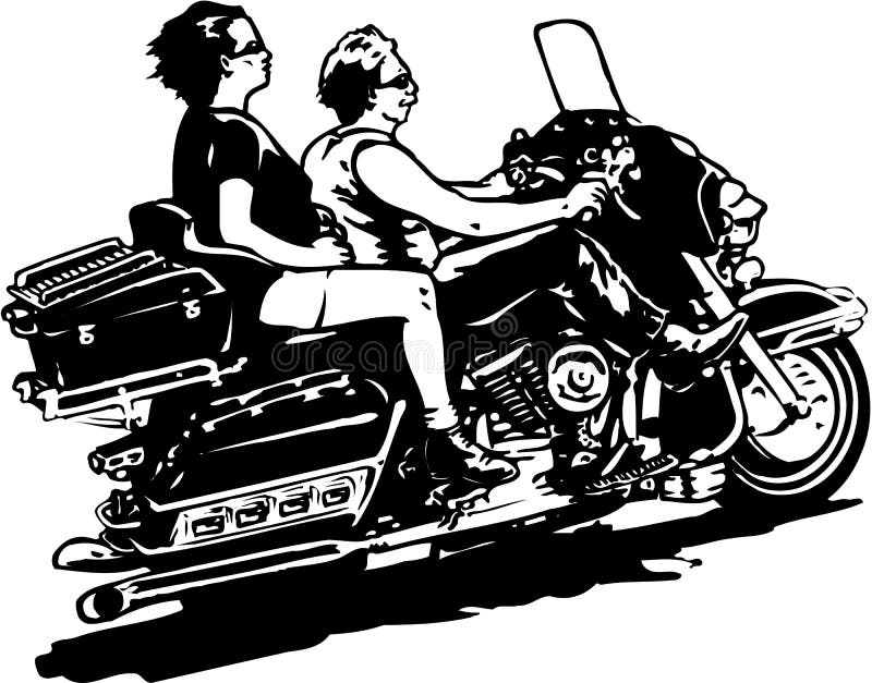 Couple On Motorcycle Stock Vector Illustration Of Action 31064659