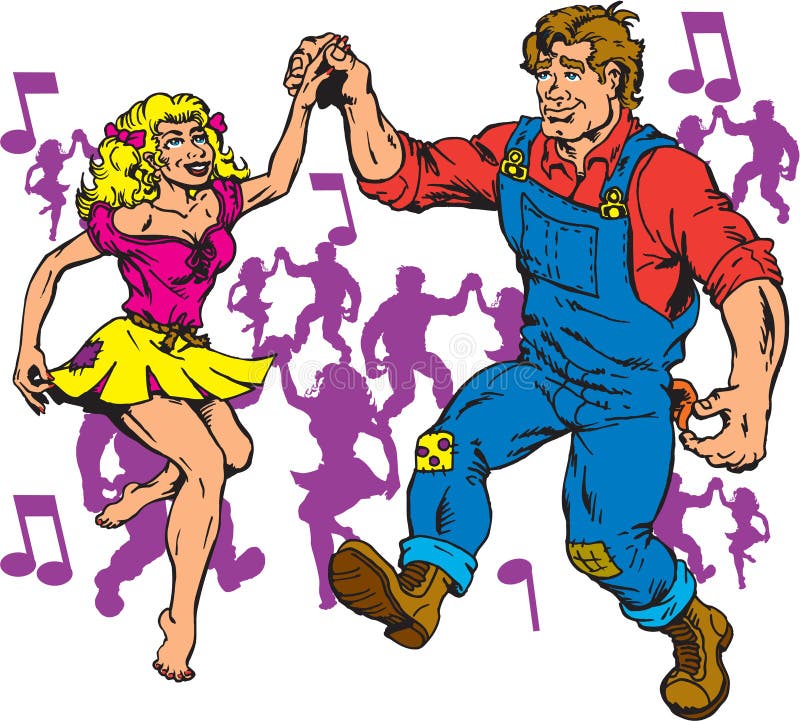 Square Dance Vector Illustration Stock Vector - Illustration of dancer ...