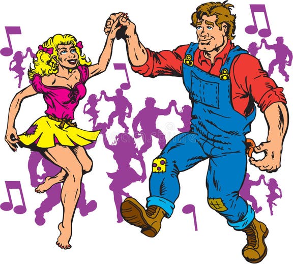 Square Dance Vector Illustration Stock Vector - Illustration of dancer ...