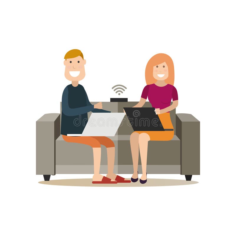 Internet People Flat Vector Illustration Stock Vector - Illustration of ...