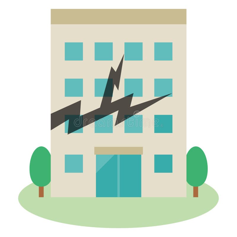Vector Illustration of a Cracked Building Stock Vector - Illustration ...