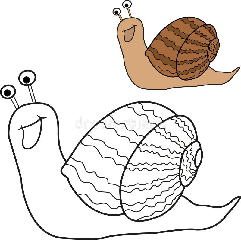 Funny Snail for Kids Coloring Book. Stock Vector - Illustration of ...
