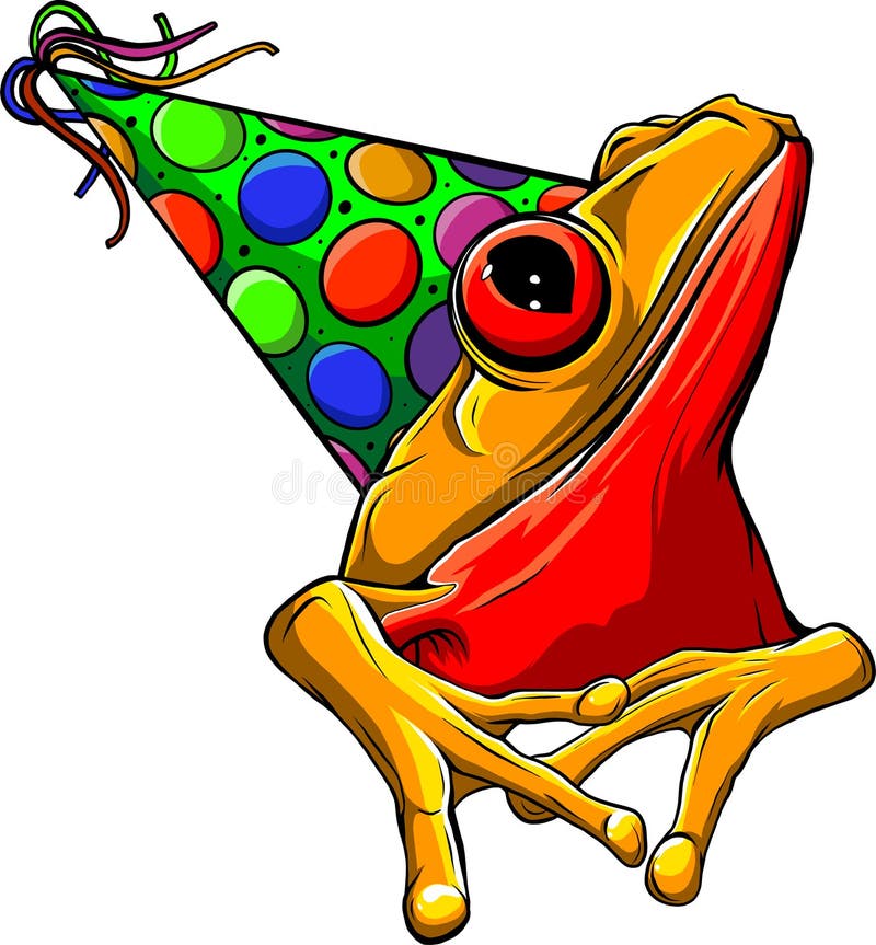 Vector Illustration of Crazy Frog Party Cartoon on White Background ...