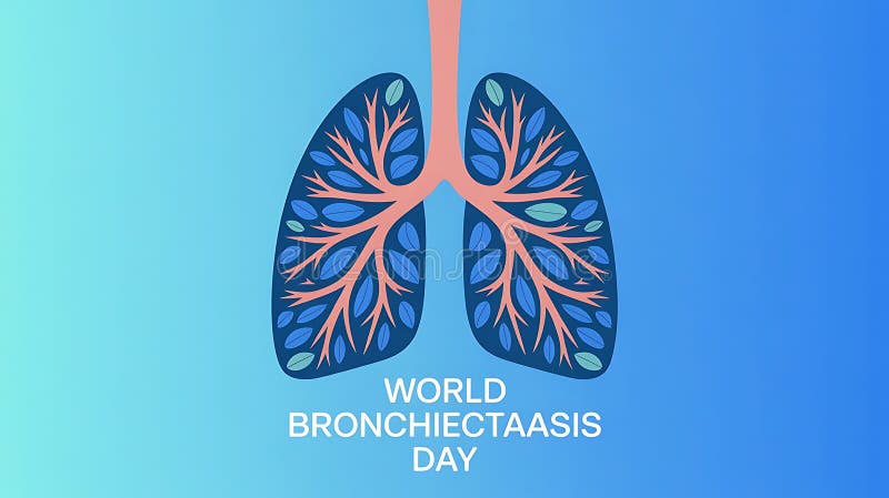World Bronchiectasis Day Vector Illustration Featuring Stylized Lungs ...