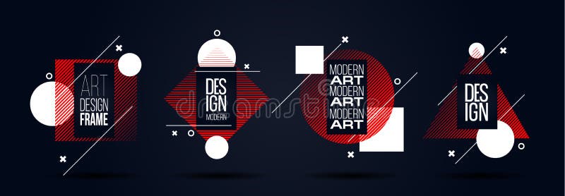 Vector Illustration Creative Modern Frames. Stylish Graphics with ...