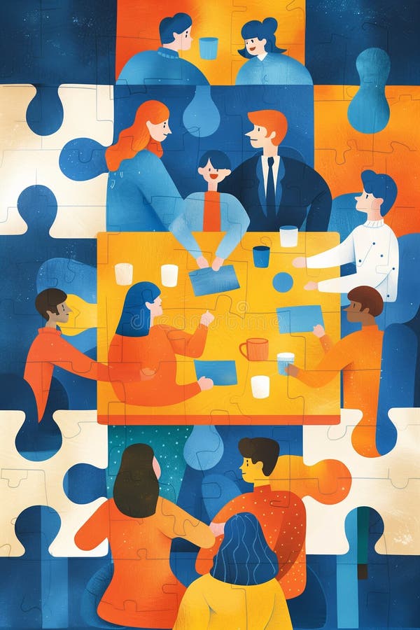 Creative Teamwork Dynamics, AI Generated Stock Illustration ...