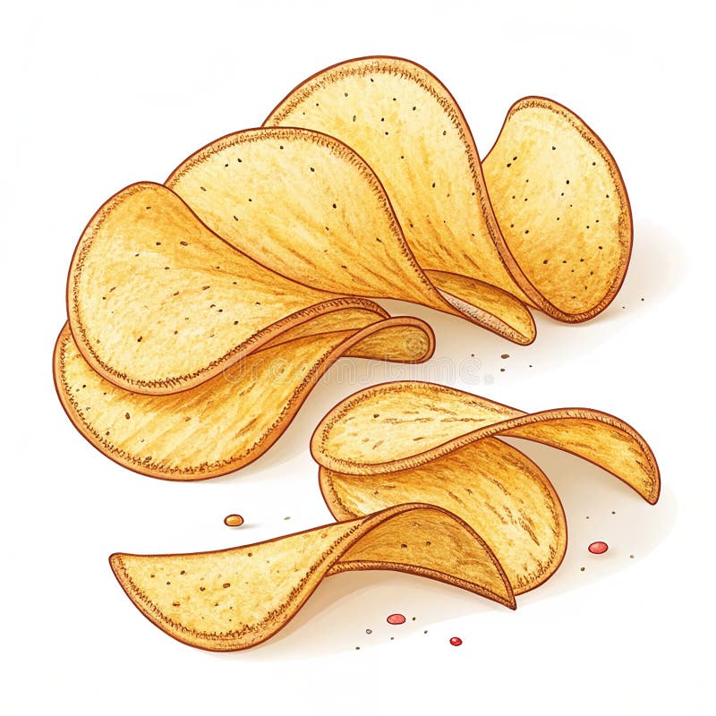 Vector Illustration of Crispy Potato Chips Stock Illustration ...