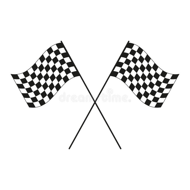 Vector Illustration of Crossed Racing Flag. Isolated. Stock Vector ...