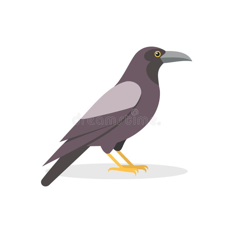 Vector Illustration of a Crow, Cute Bird Joyful Character Stock Vector ...