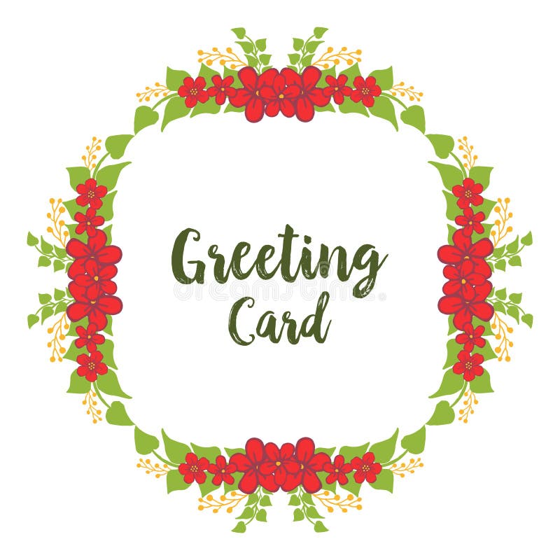 Vector Illustration Crowd of Leaf Floral Frame with Lettering of ...