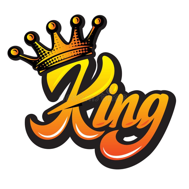 King Typography Gold Crown Text Logo Stock Vector - Illustration of ...