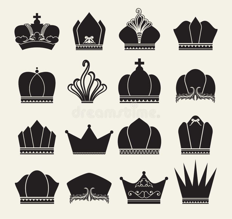Crown Collection stock vector. Illustration of symbol - 30598534