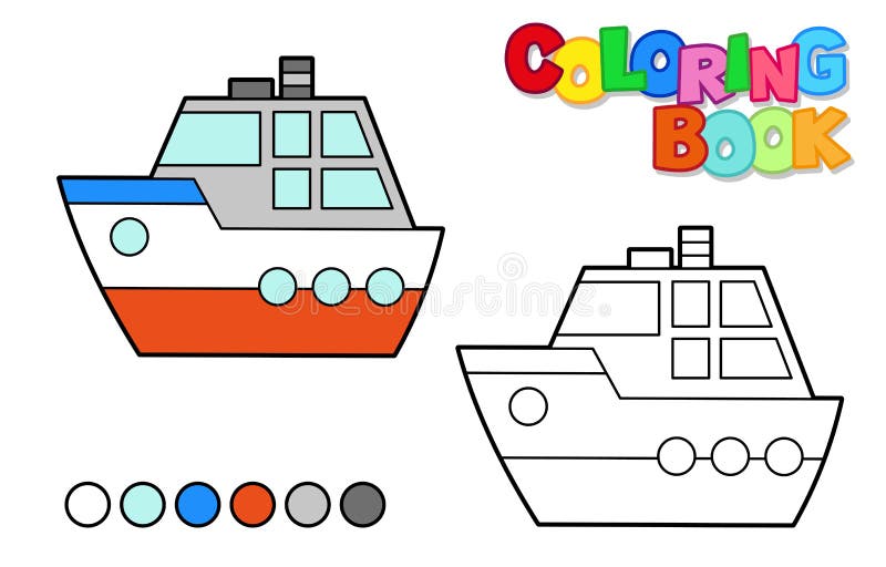 Vector Illustration of a Cruise Ship. Coloring Book for Children ...