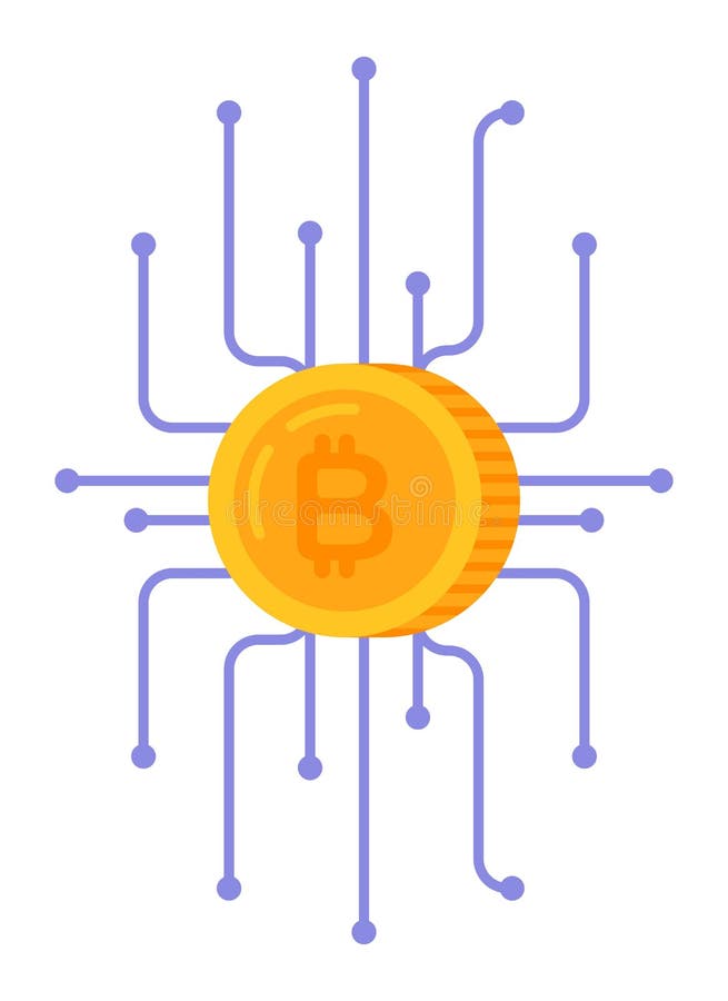 Vector Illustration of Crypto Technology. Bitcoin and Infographics ...