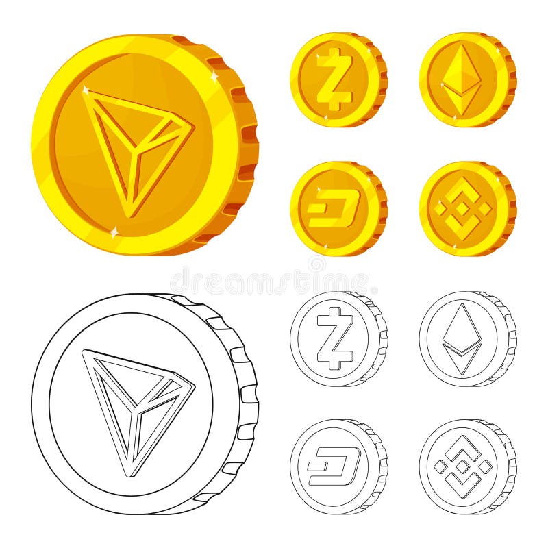 Vector Design of Cryptocurrency and Coin Sign. Collection of ...