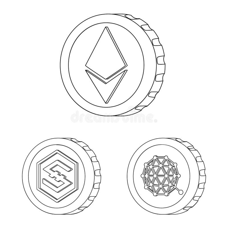 Vector Design of Cryptocurrency and Coin Icon. Set of Cryptocurrency ...