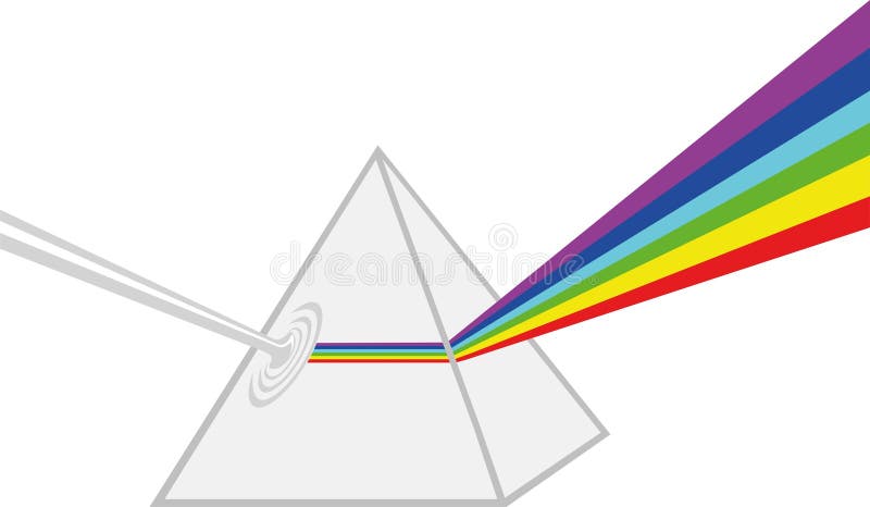 Vector Illustration Crystal Prism and Refraction Light Effect Stock ...