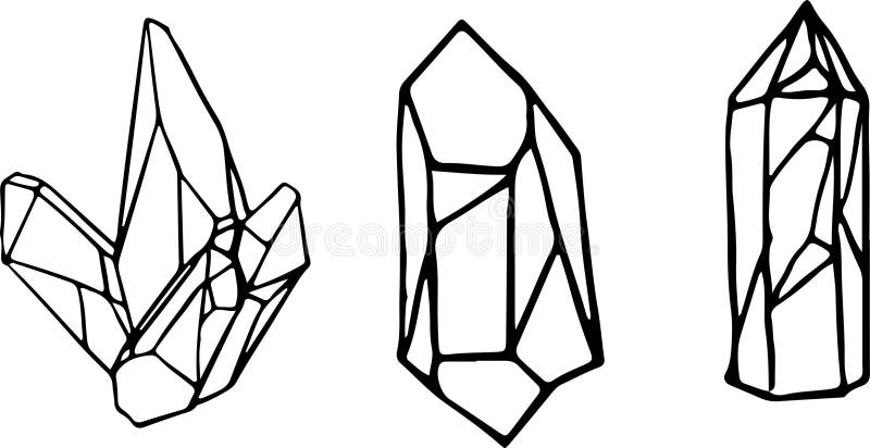 Vector Illustration of Crystals. Crystal Line Art Vector. Vector of ...