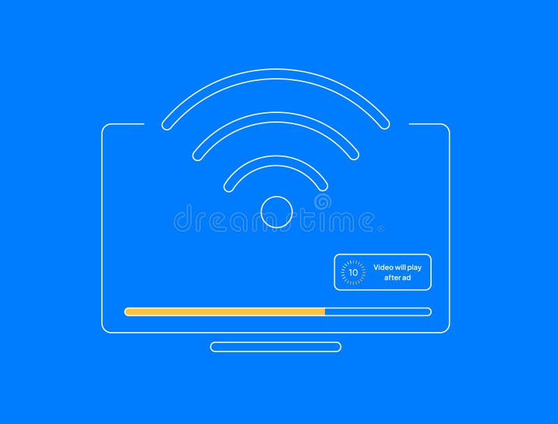 Vector Illustration of CTV Advertising Concept. Connected TV Ads and ...