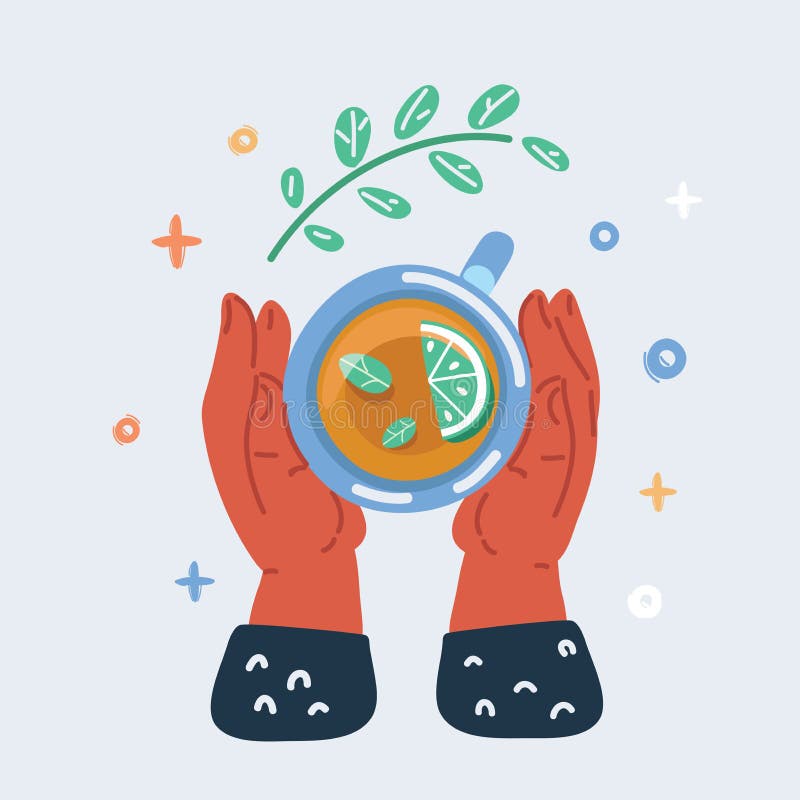 Vector Illustration of Cup of Herbal Tea with Mint Stock Vector ...