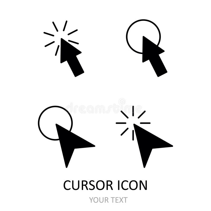 Vector Illustration with Cursor Icons. Outline Drawing Stock Vector ...