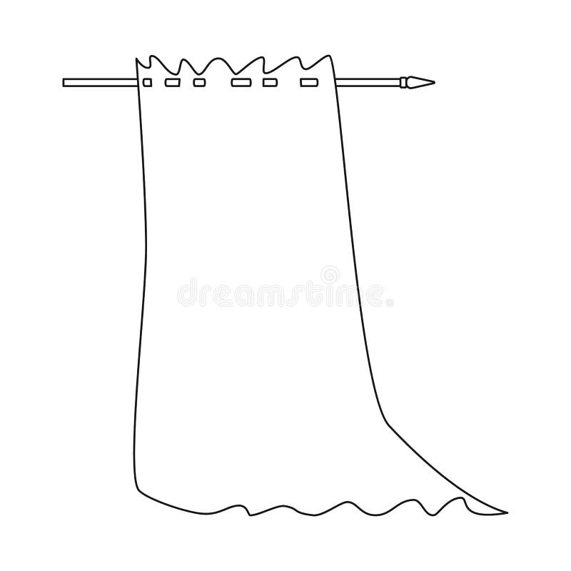 Vector Illustration of Curtain and Silk Symbol. Set of Curtain and ...