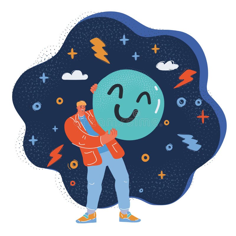 Vector Illustration of Customer Satisfaction or Feedback Icon Over Dark ...