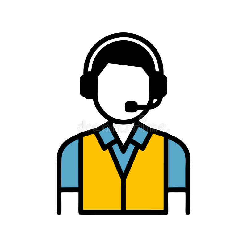 Vector Illustration Customer Service Representative with Headset Stock ...