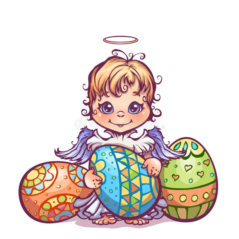 Vector Illustration of Cute Angel Ant Set Easter Stock Vector ...