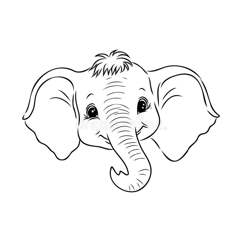 Vector Illustration of a Cute Baby Elephant Stock Vector - Illustration ...
