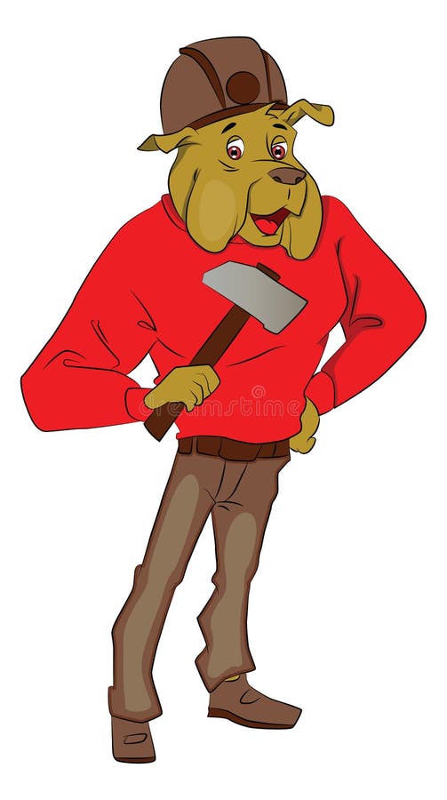 Vector of Dog Holding an Axe Stock Vector - Illustration of site ...