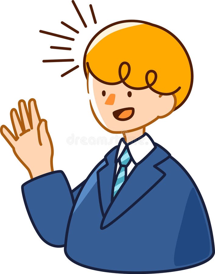 Vector Illustration of a Cute Businessman Man _ Enjoy Conversation ...