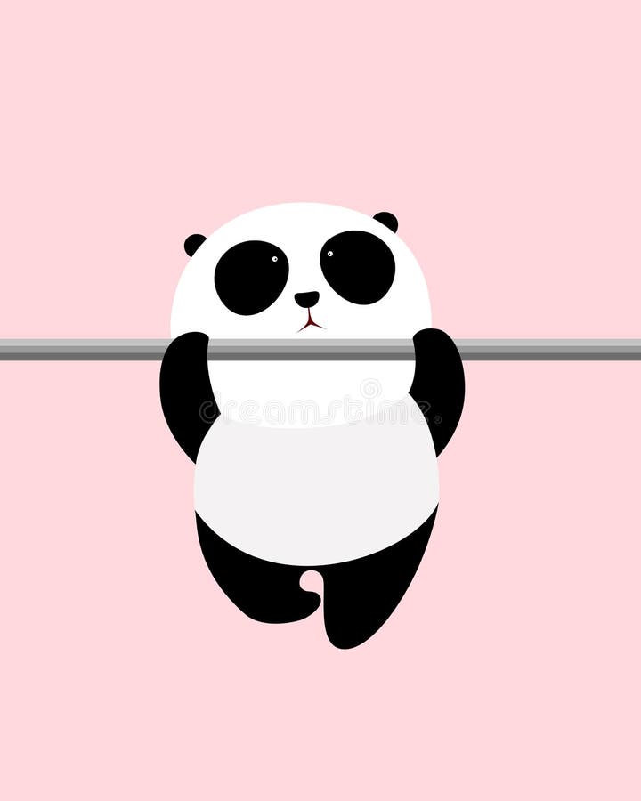 Vector Illustration: a Cute Cartoon Giant Panda is Drinking Coconut ...