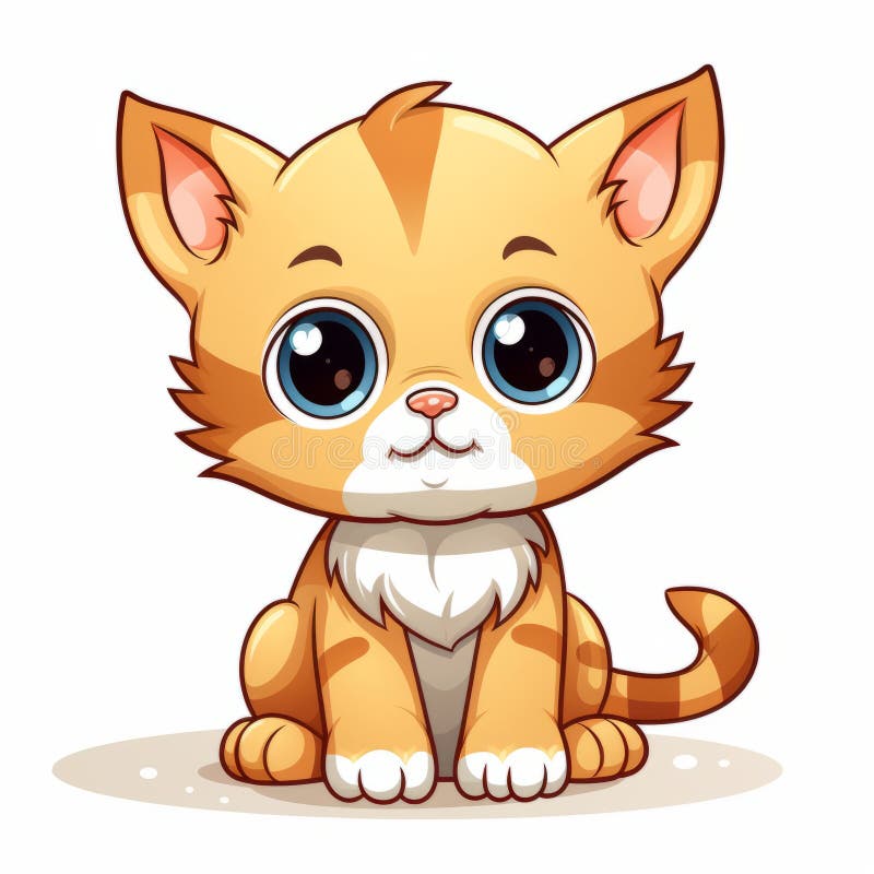 Vector Illustration of Cute Cartoon Kitten Vector Illustration Stock ...