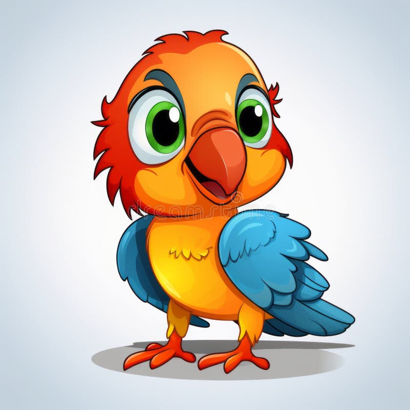 Vector Illustration of a Cute Cartoon Parrot Stock Illustration ...