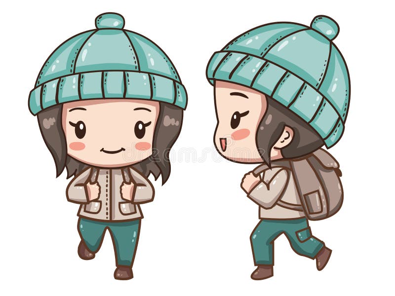 Vector Illustration of Cute Chibi Character Isolated on White ...