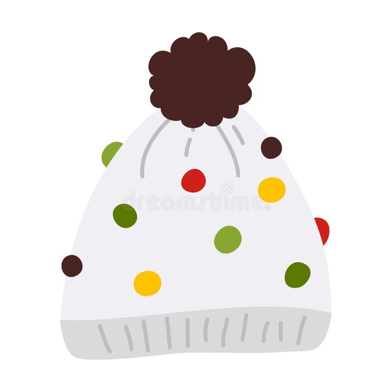 Vector Illustration of Cute Colorful Rainbow Fluffy Hat for Baby Stock ...