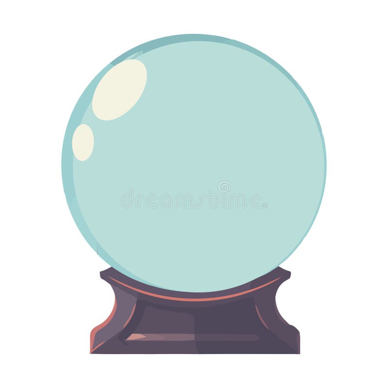 Vector Illustration of a Cute Crystal Ball, Isolated on Transparent ...