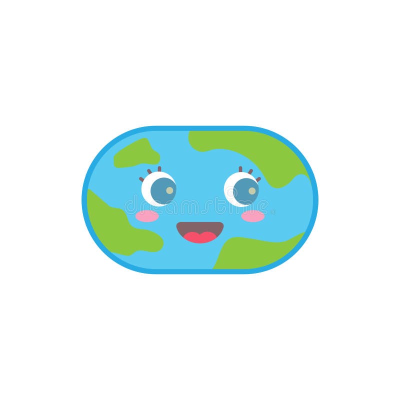 Vector Illustration of Cute Earth Cartoon Character Stock Vector ...
