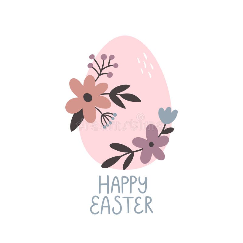 Vector Greeting Card with Boho Easter Egg Stock Vector - Illustration ...